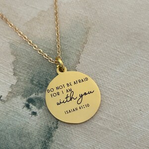 Do Not Be Afraid for I Am With You Bible Verse Gold Necklace, Isaiah 41 ...
