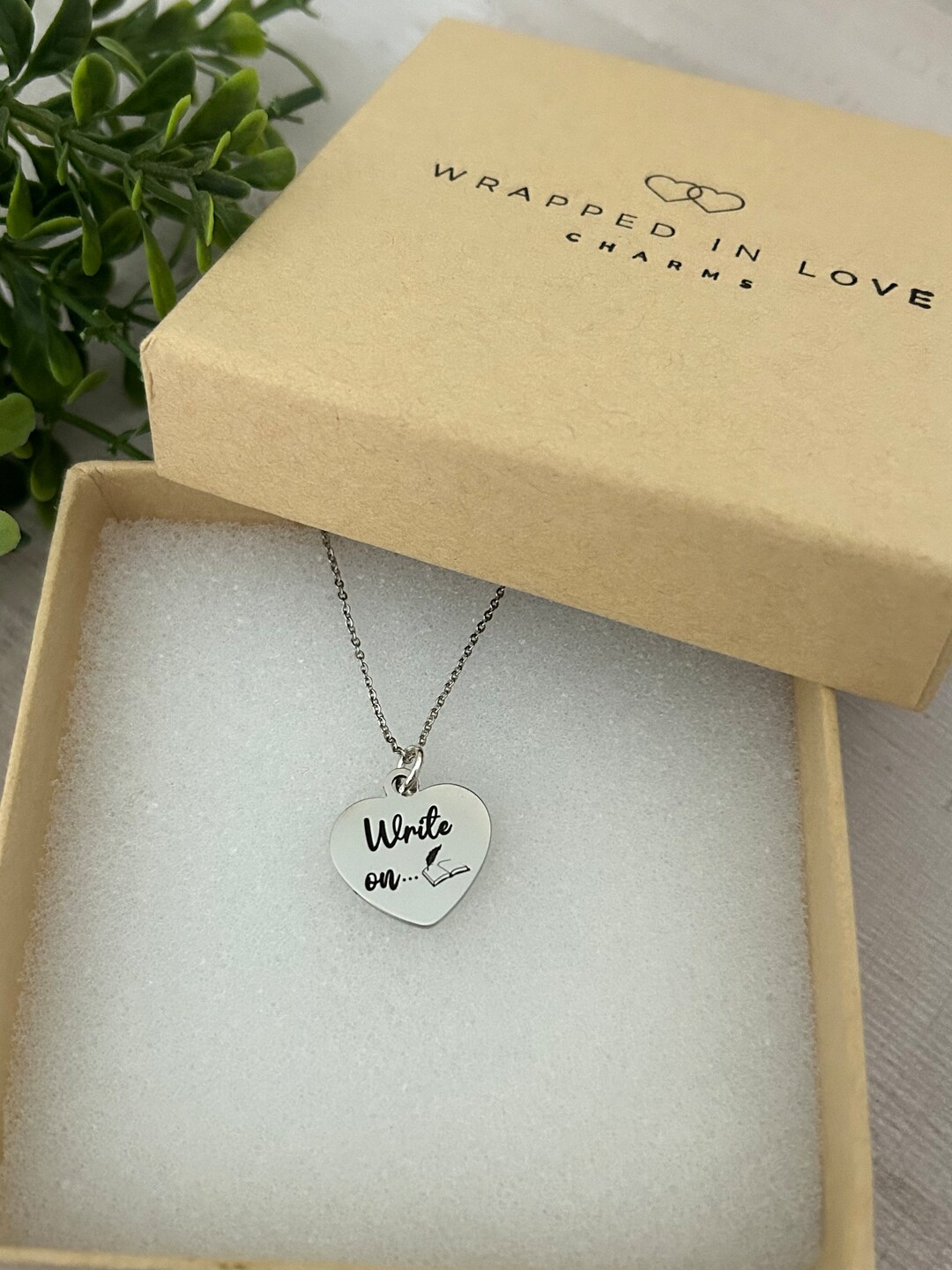 Write on Silver Necklace, Gift for Writers,author Pendant, Novelist ...