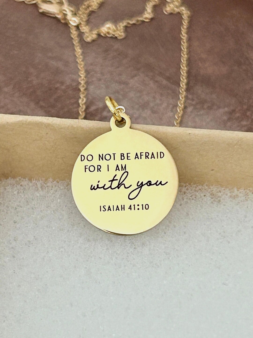 Do Not Be Afraid for I Am With You Bible Verse Necklace, Isaiah 41:10 ...