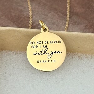 Do Not Be Afraid for I Am With You Bible Verse Gold Necklace, Isaiah 41 ...