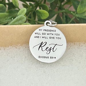 My Presence Will Go With You Bible Verse Necklace, Farewell Gift ...