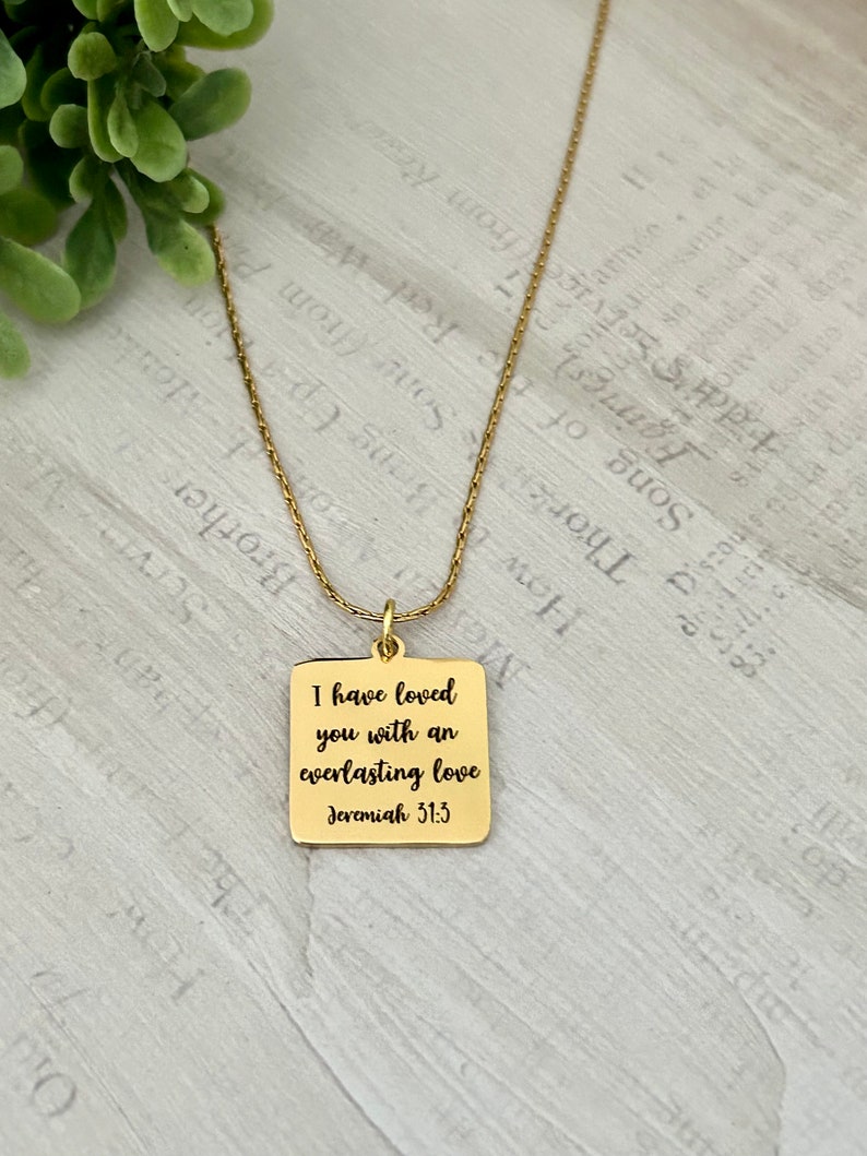 I Have Loved You With an Everlasting Love Bible Verse Gold Square ...