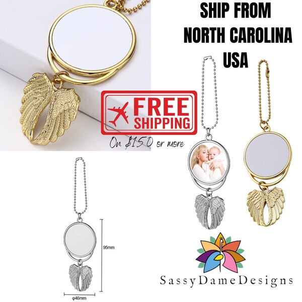 Sublimation Memorial Angel Wings Car Pendant - Etsy