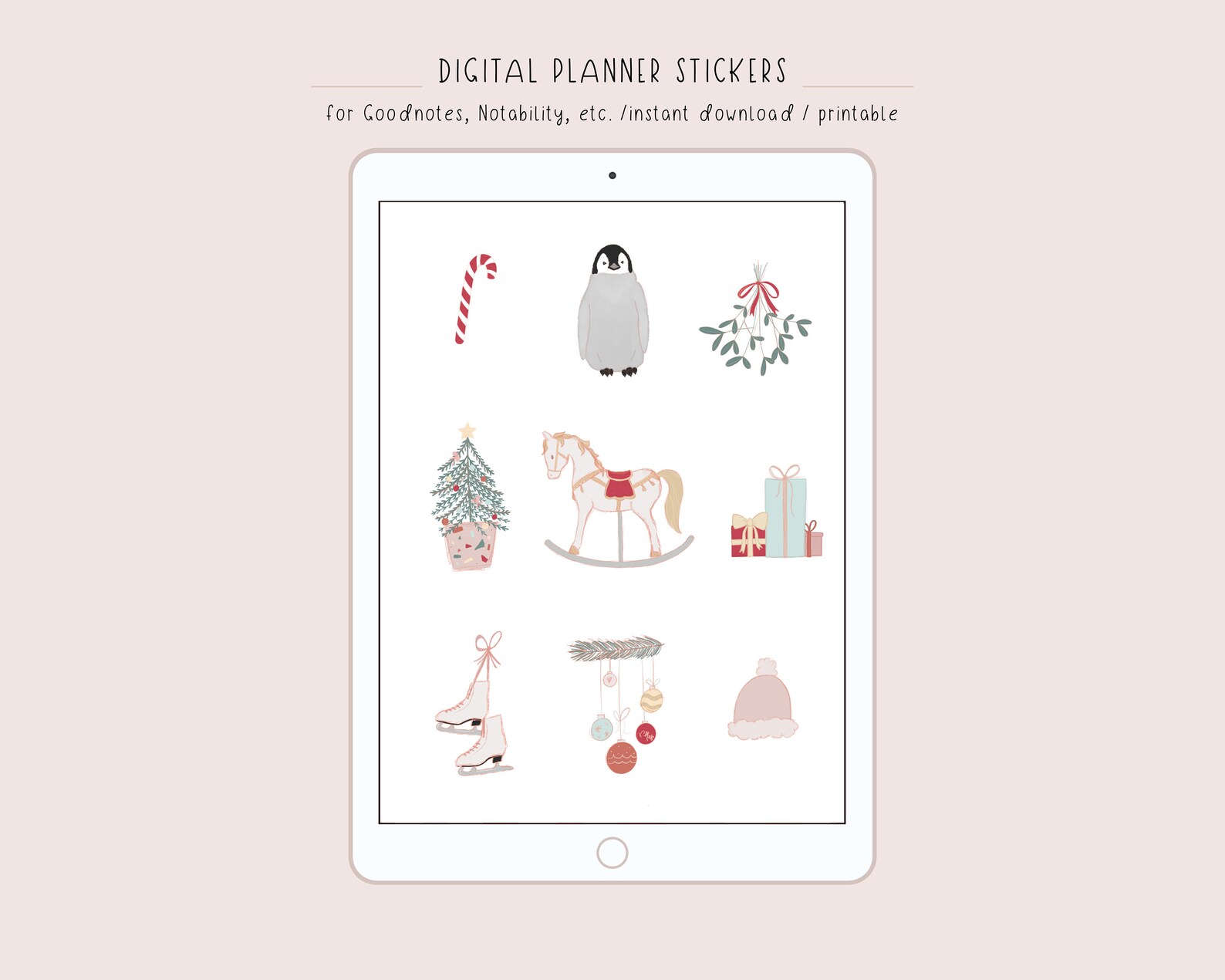 Digital Planner Stickers || Christmas iPad Stickers || Goodnotes ...