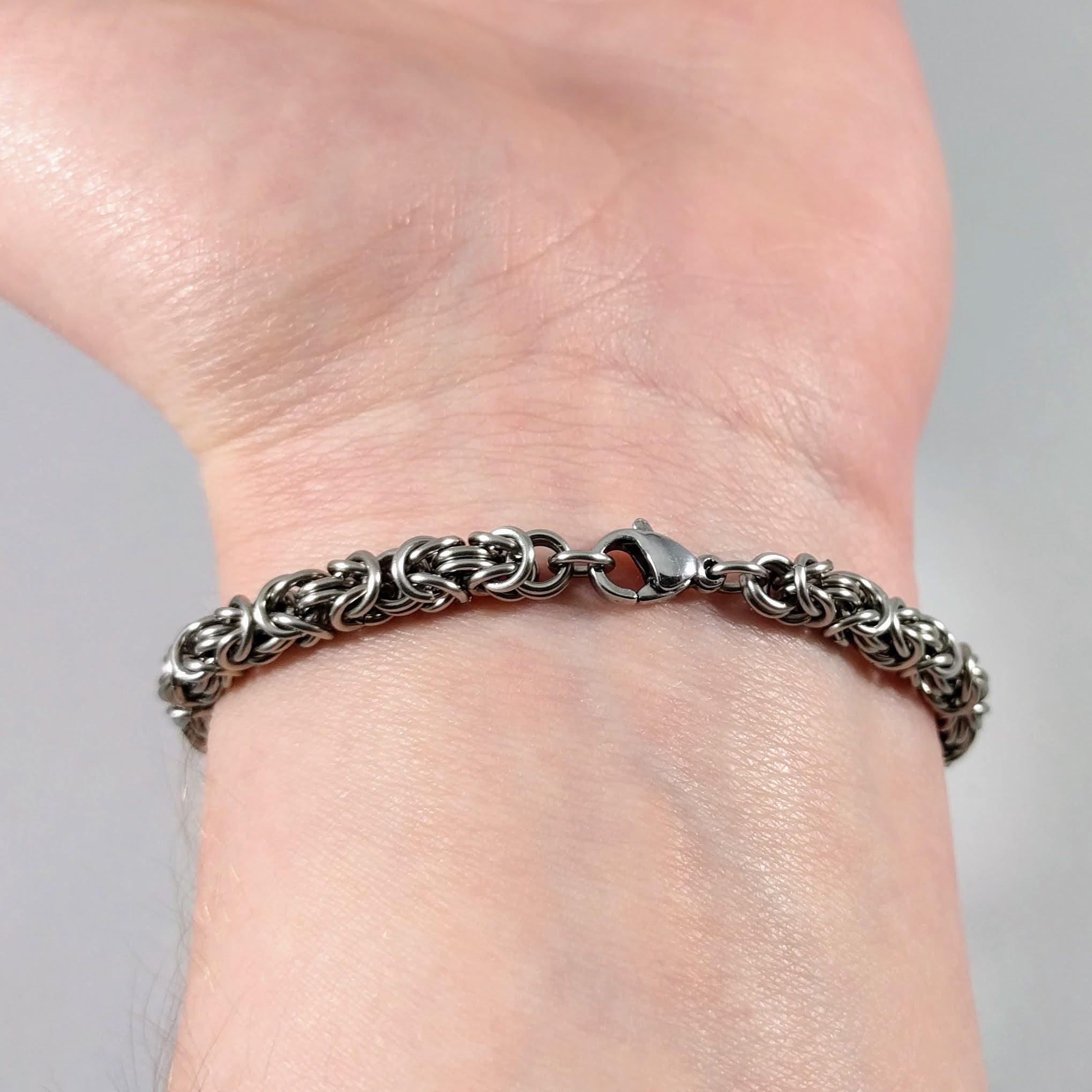 Simple Chain Bracelet Stainless Steel Byzantine | Etsy