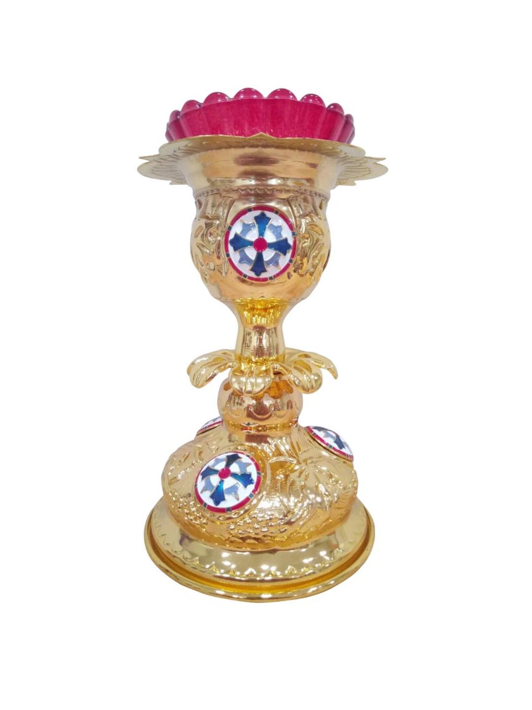7 3/4" Greek Orthodox Byzantine Style Standing Vigil Oil Lamp Church ...