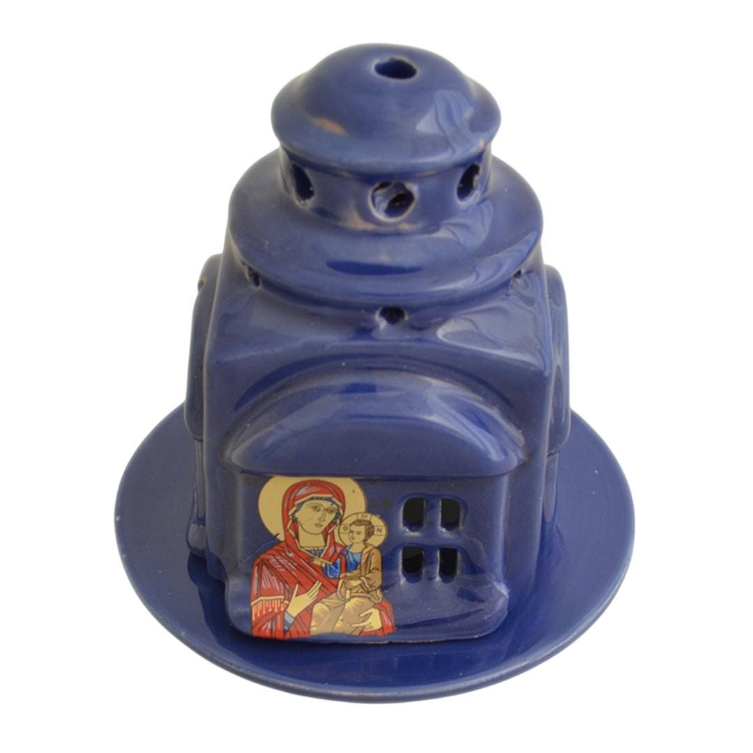 5" Greek Orthodox Byzantine Church Style Ceramic Standing Vigil Oil ...