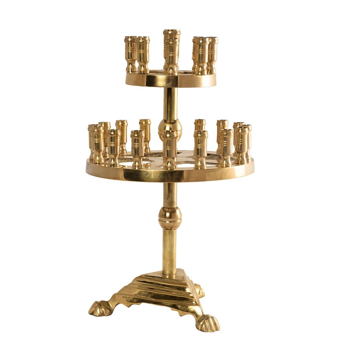 14" Traditional Greek Orthodox Brass Monastic 25 Candles Holders ...