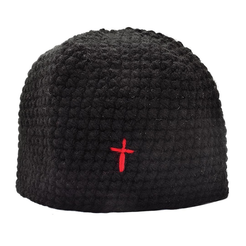 Greek Orthodox Skufia Hat • Hand-knitted Wool • Black Clergy Monk ...
