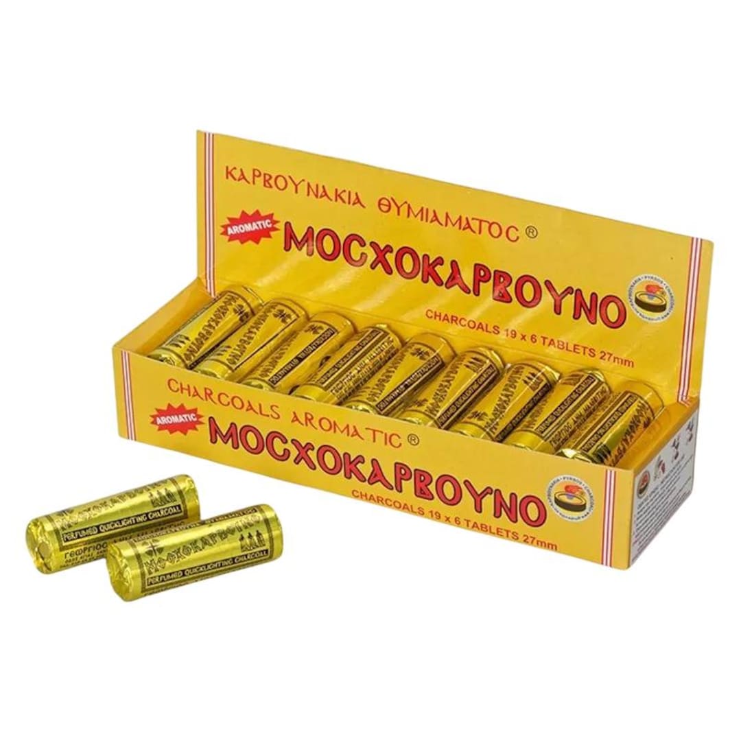 12 Rolls Perfumed Aromatic Incense Greek Orthodox Charcoal Tablets 27 ...