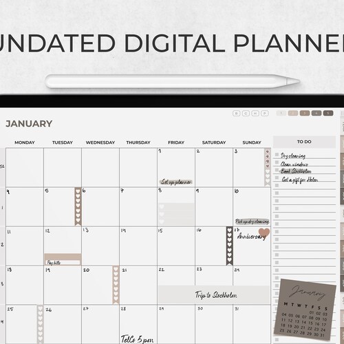 Undated Digital Planner for Goodnotes Notability Planner | Etsy