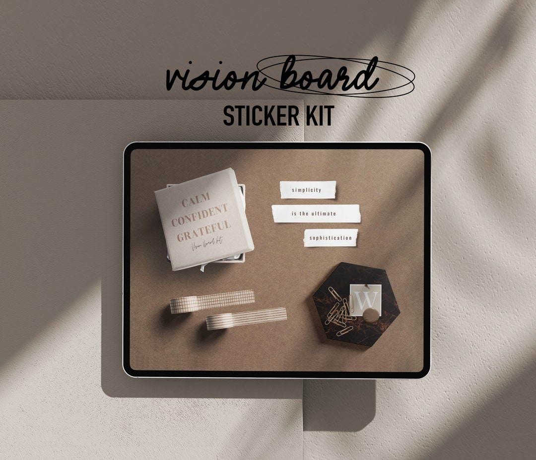 Vision Board Digital Stickers, Mood Board Stickers, Digital Planning ...