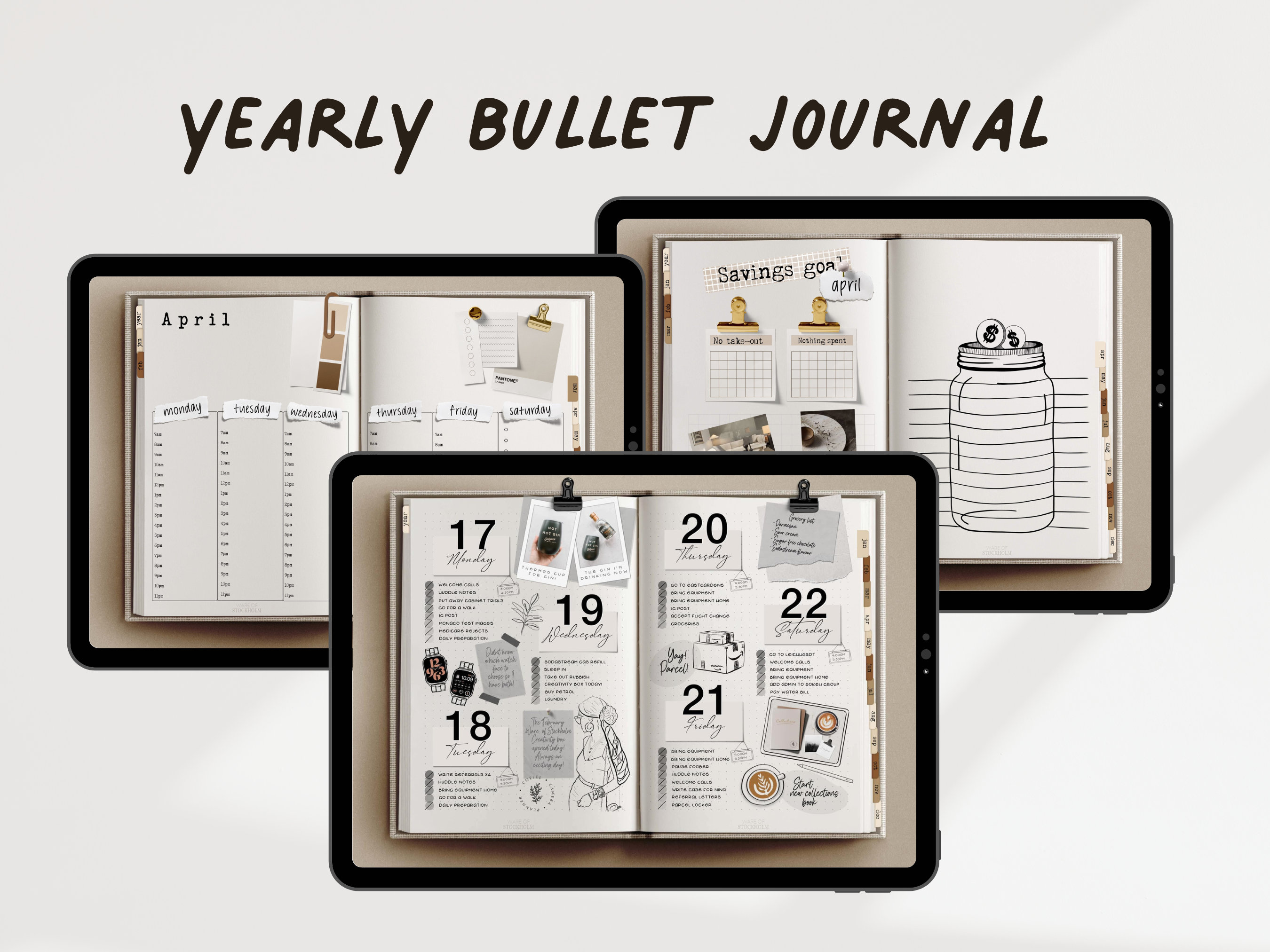 Calendars & Planners Paper bujo templates weekly planner digital ...