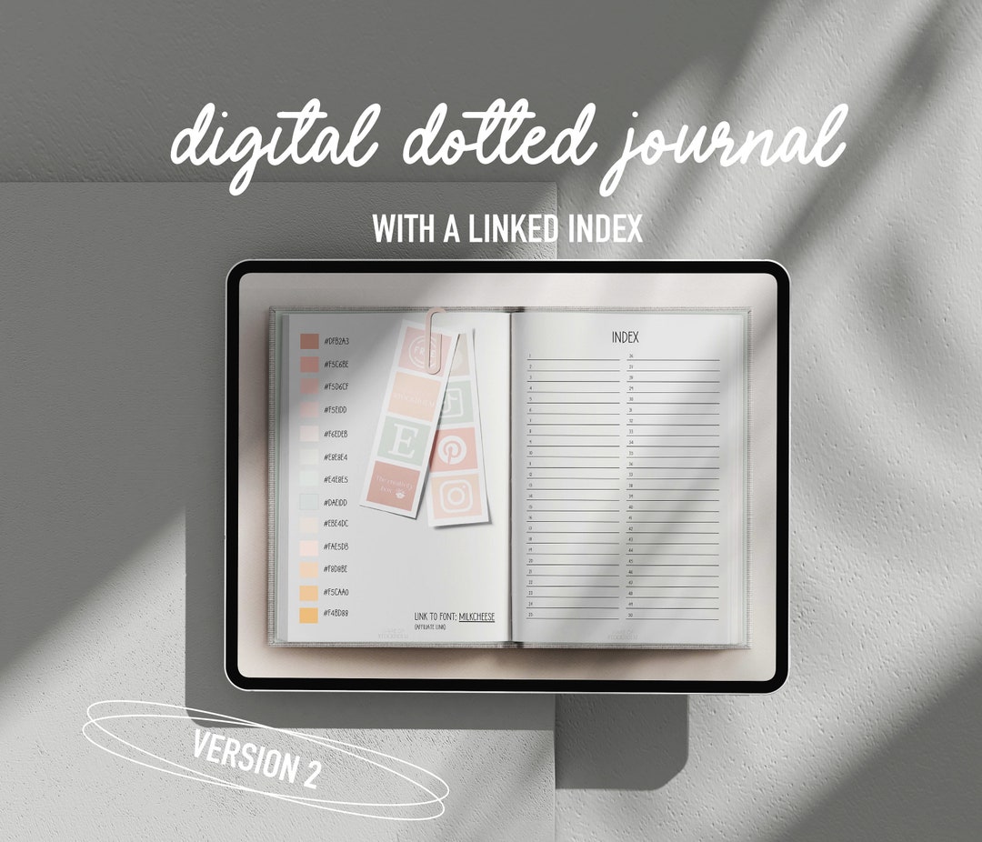 Undated Digital Planner With Linked Index, Digital Bujo, Goodnotes ...