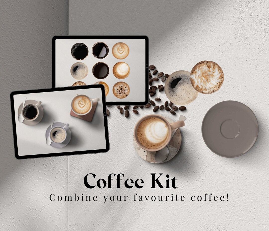 Digital Stickers Coffee Kit, Latte Art Clip Art, Digital Planning ...