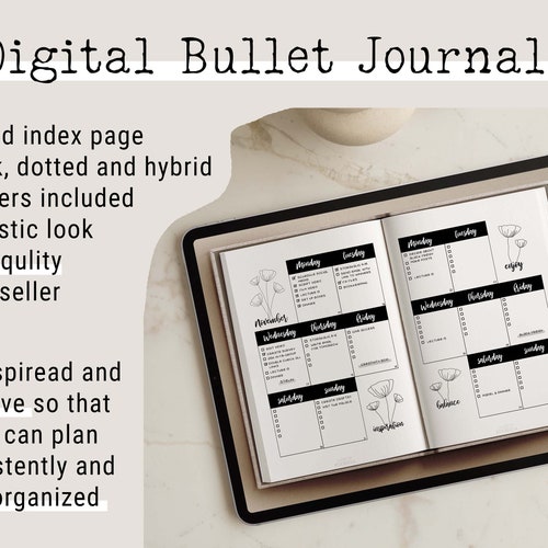 Realistic Digital Bullet Journal Undated Digital Journal - Etsy