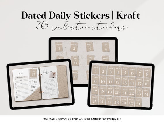 365 Digital Stickers Goodnotes Daily Dated Digital Stickers | Etsy