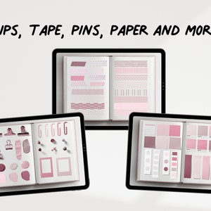 Pink Digital Stickers, Realistic Digital Stickers Goodnotes, Digital ...