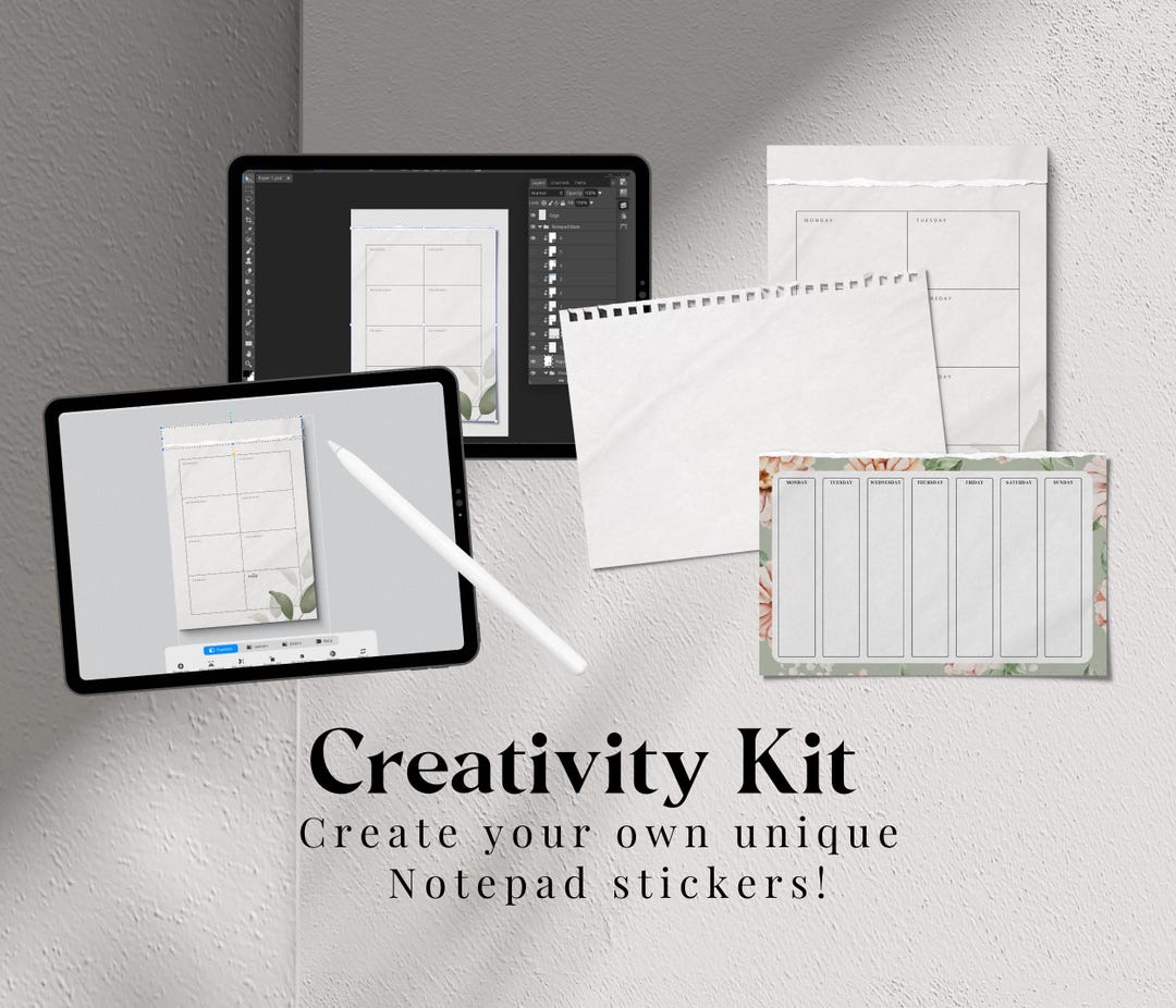 Creativity Kit 1 - Create Your Own Notepad Stickers. Create Digital ...