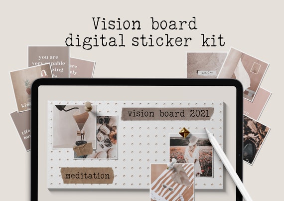 Vision Board Digital Stickers Mood Board Stickers Digital - Etsy