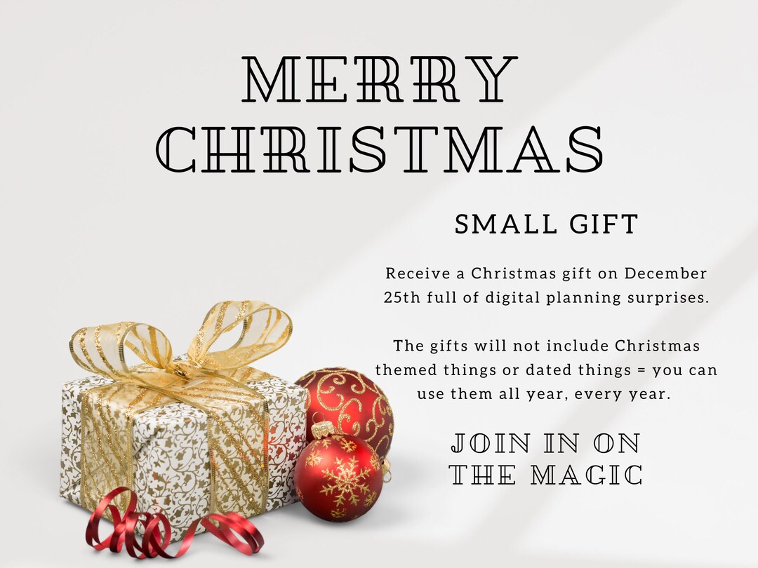 Small Christmas Gift Limited Time Only Receive Digital Planning ...