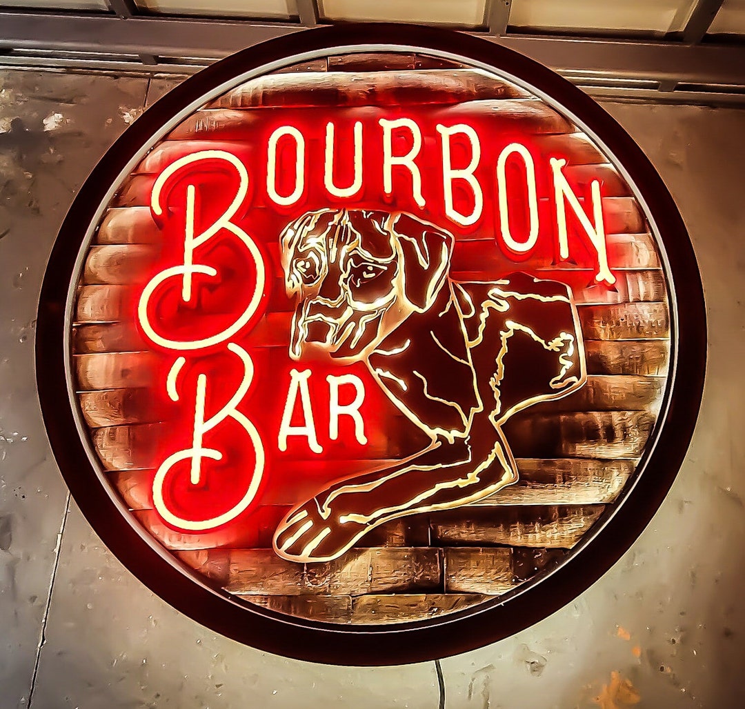 Custom-lit Signs With Wood-backings Indoor/outdoor. Barrel, Reclaimed ...