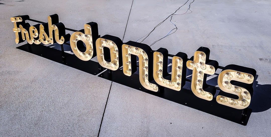 Custom-lit SIGNS. LED Bulb Fill, Vintage/retro Marquee Channel Letter ...