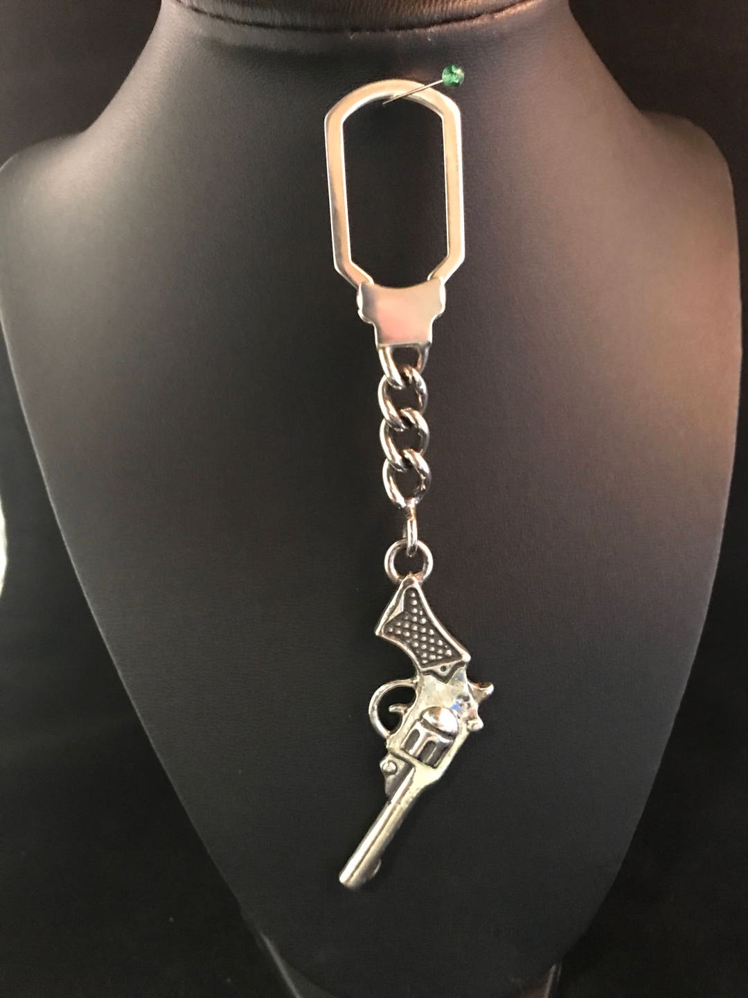 Revolver Keychain in Sterling Silver - Etsy