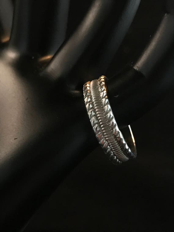 Silver Rope Pattern Ring | Etsy