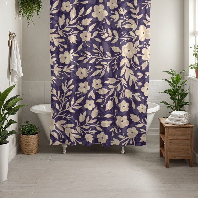 Bath Curtain Mockup, Drag + Drop Transparent Canva PNG Decor Mock of a ...