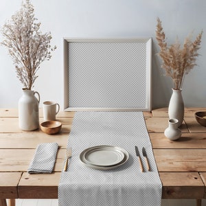 Table Runner Mockup Bundle, 4 Canva Drag & Drop PNG Cottagecore Home ...