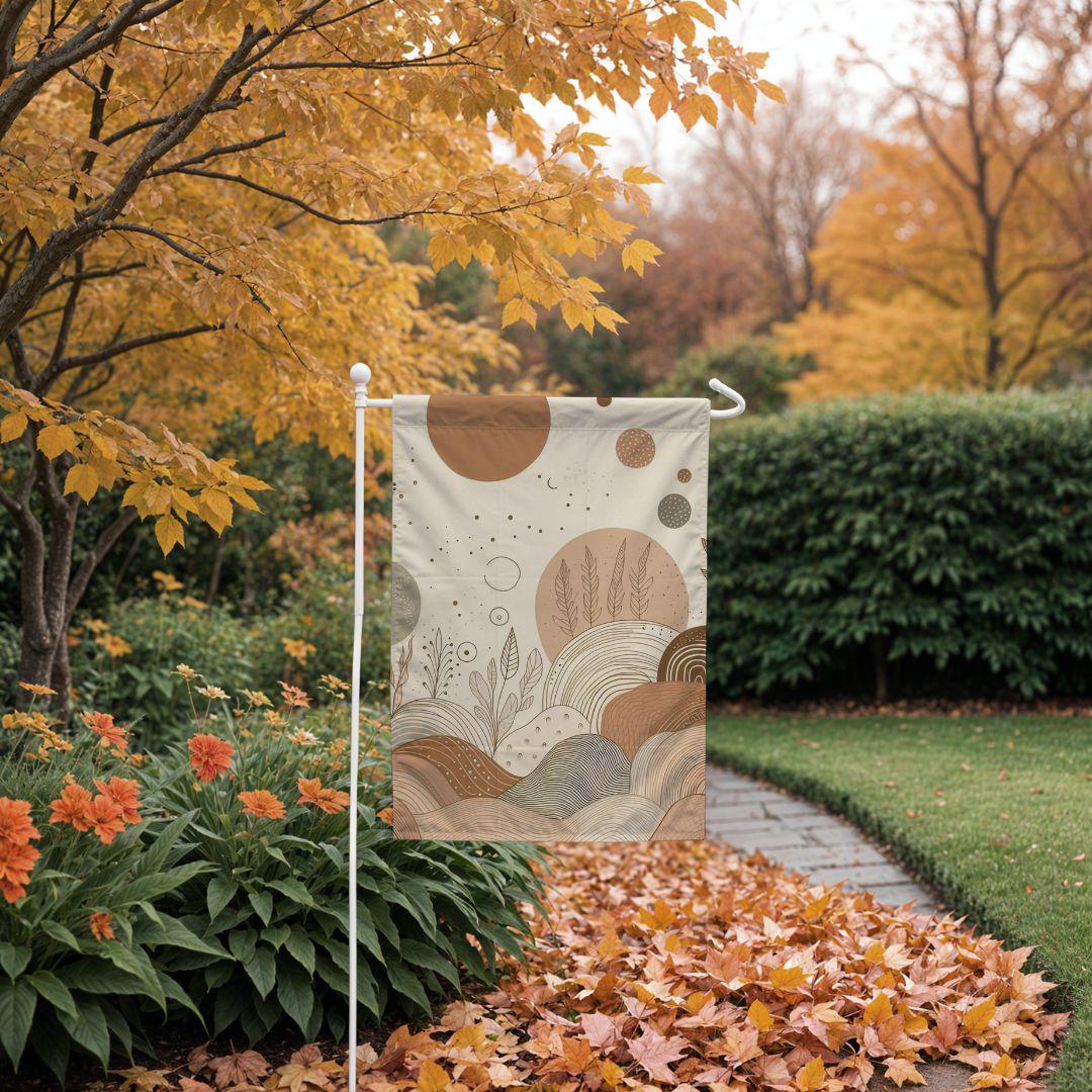 Autumn Flag Mockup, Easy Fall Canva Drag & Drop Transparent PNG House ...
