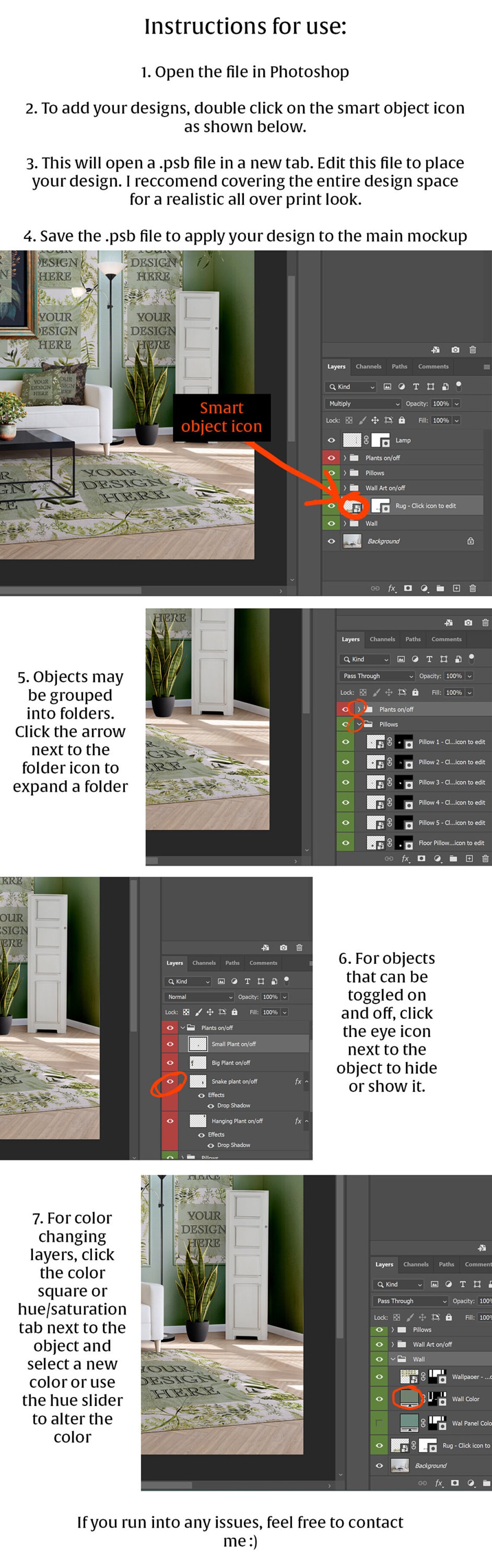 PSD Round Rug Mockup, Photoshop Smart Object Home Decor Mock W ...