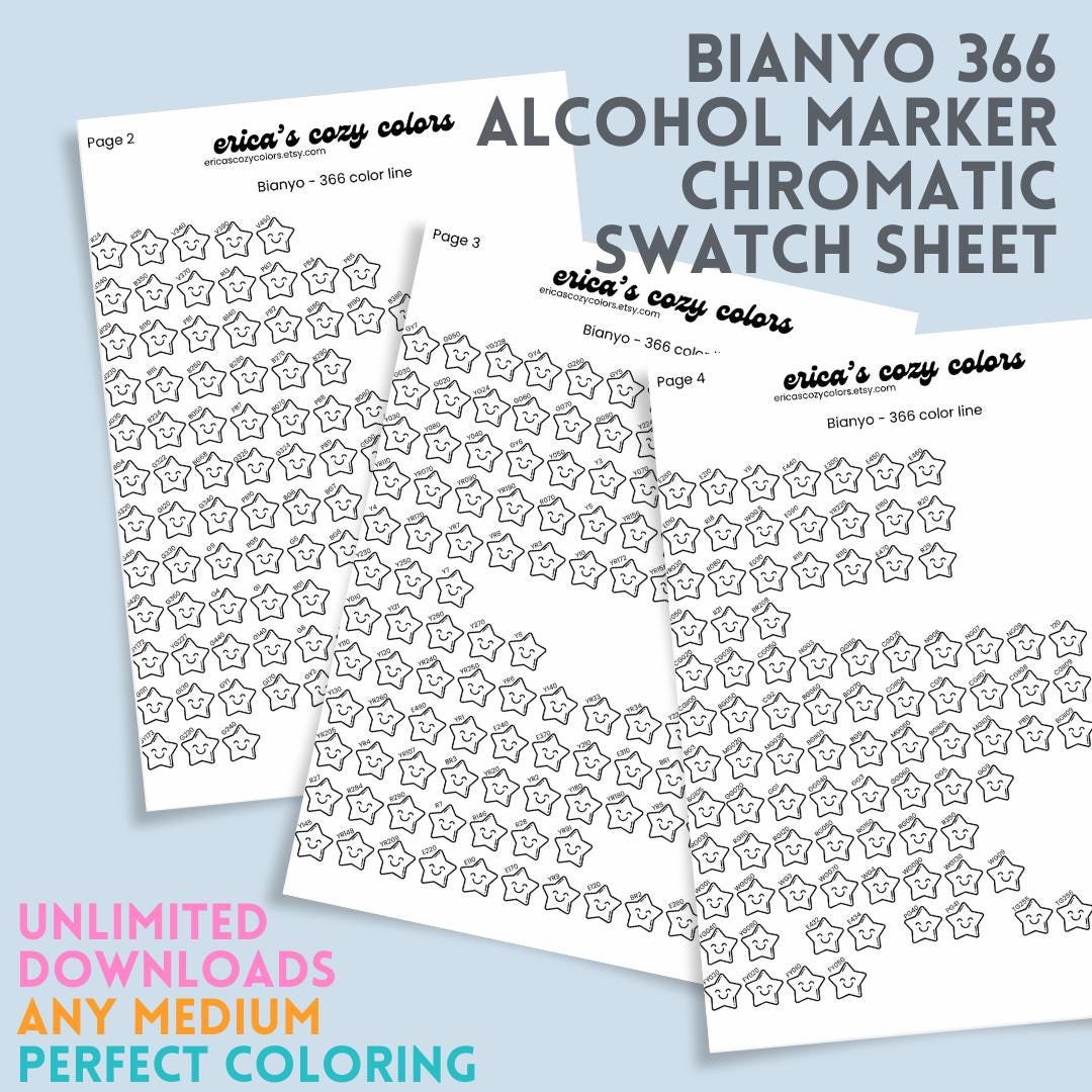 Bianyo 366 Alcohol Marker Swatch Sheet: Chromatic Organization (PDF ...