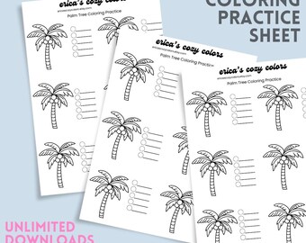Palm Tree Coloring Page: Tropical Drawing Practice (PDF) - Etsy