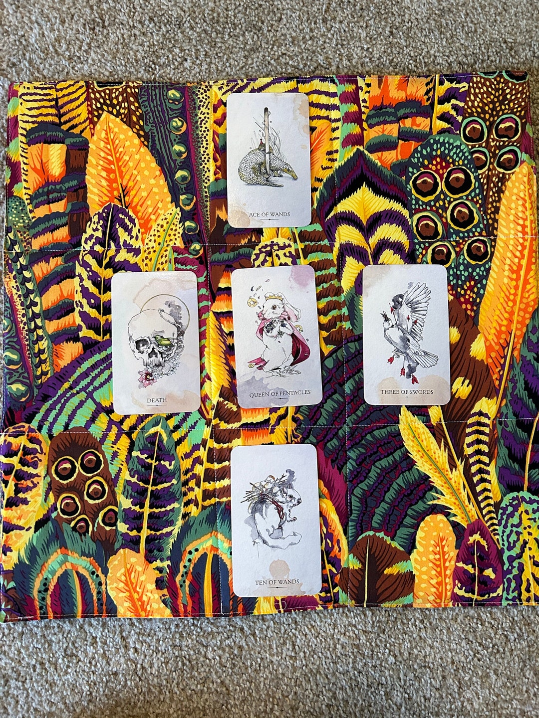 Handmade Sewn Tarot Card Play Mat Card Mat - Etsy