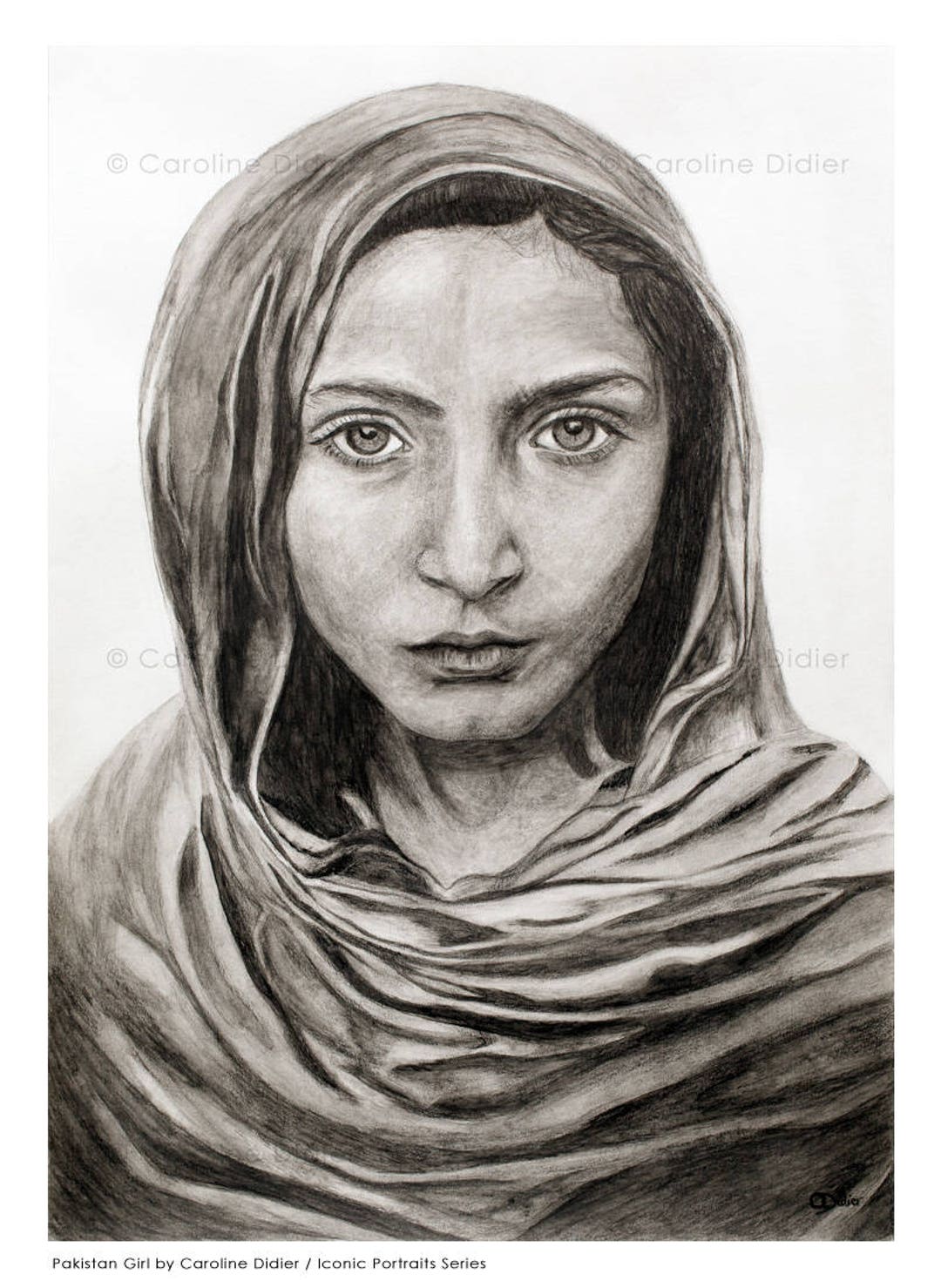 Drawing Pakistan Girl - Numbered Art Print - Etsy