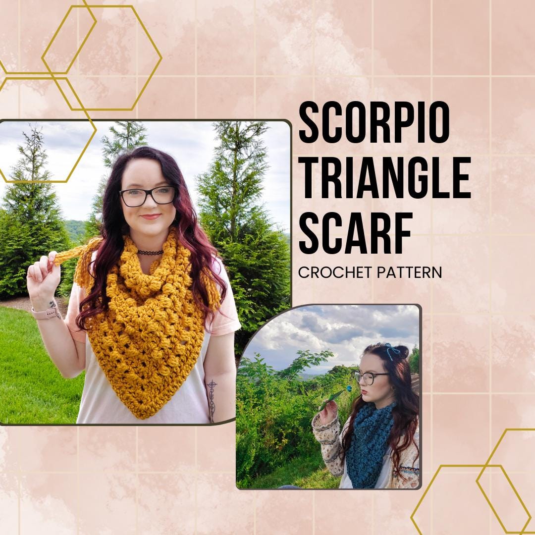 Scorpio Triangle Scarf Crochet Pattern - Etsy