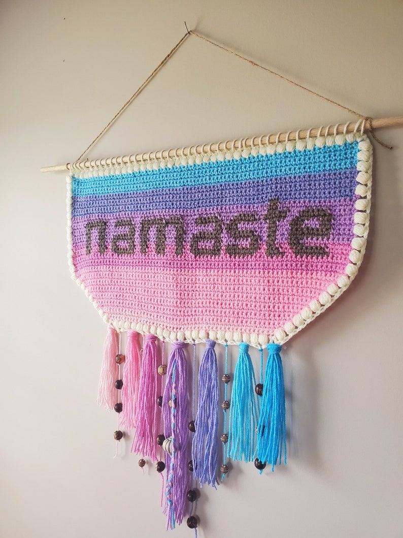 Namaste Crochet Wall Hanging Pattern | Etsy