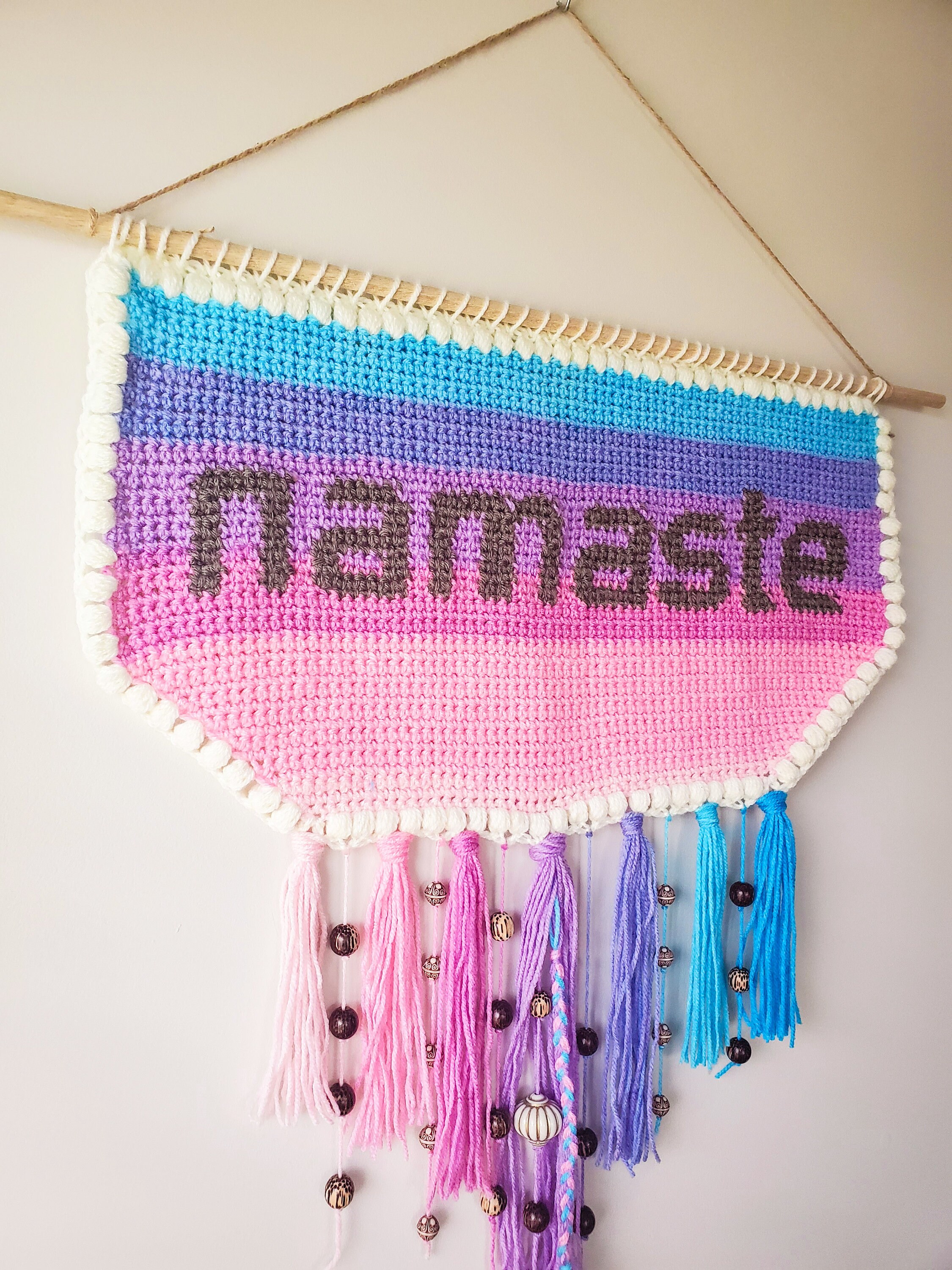 Namaste Crochet Wall Hanging Pattern | Etsy