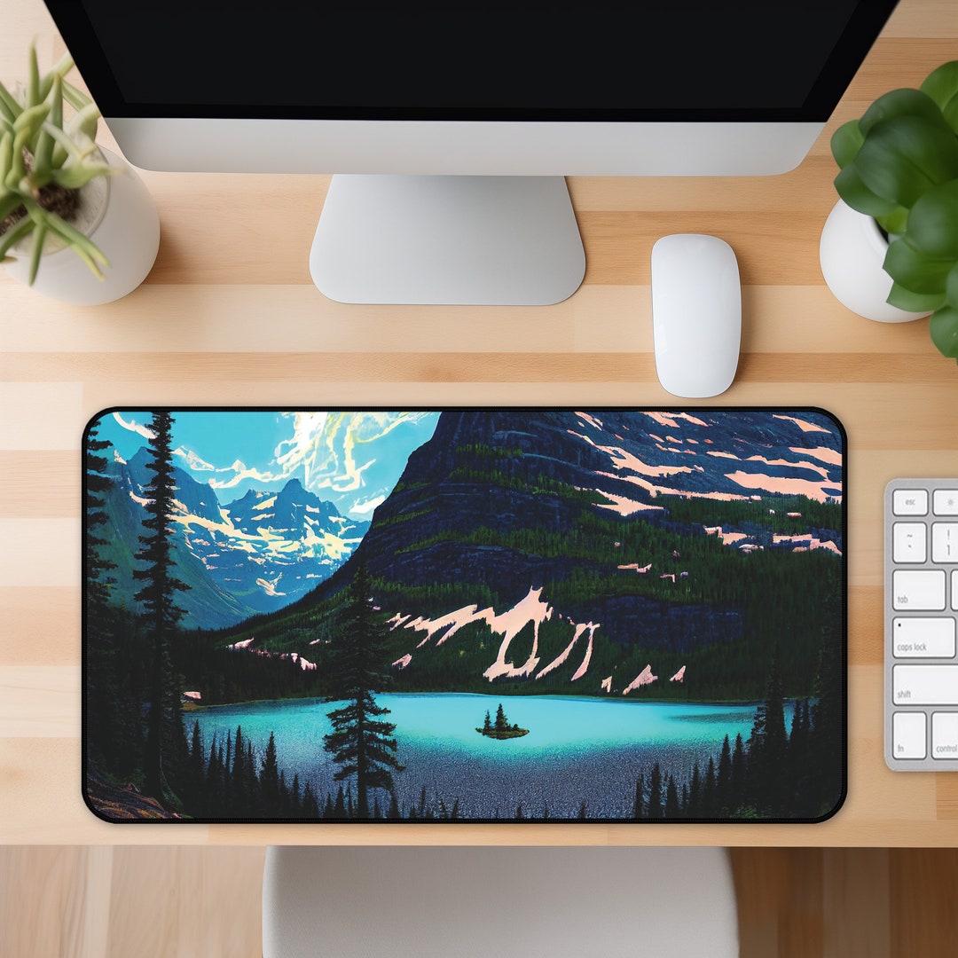 Glacier Mountain Desk Mat National Park Deskmat Montana Home Office ...