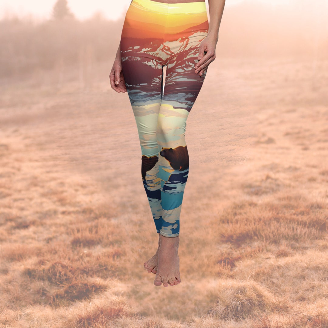 Katmai National Park Woman Leggings Mid-rise Yoga Pants - Etsy