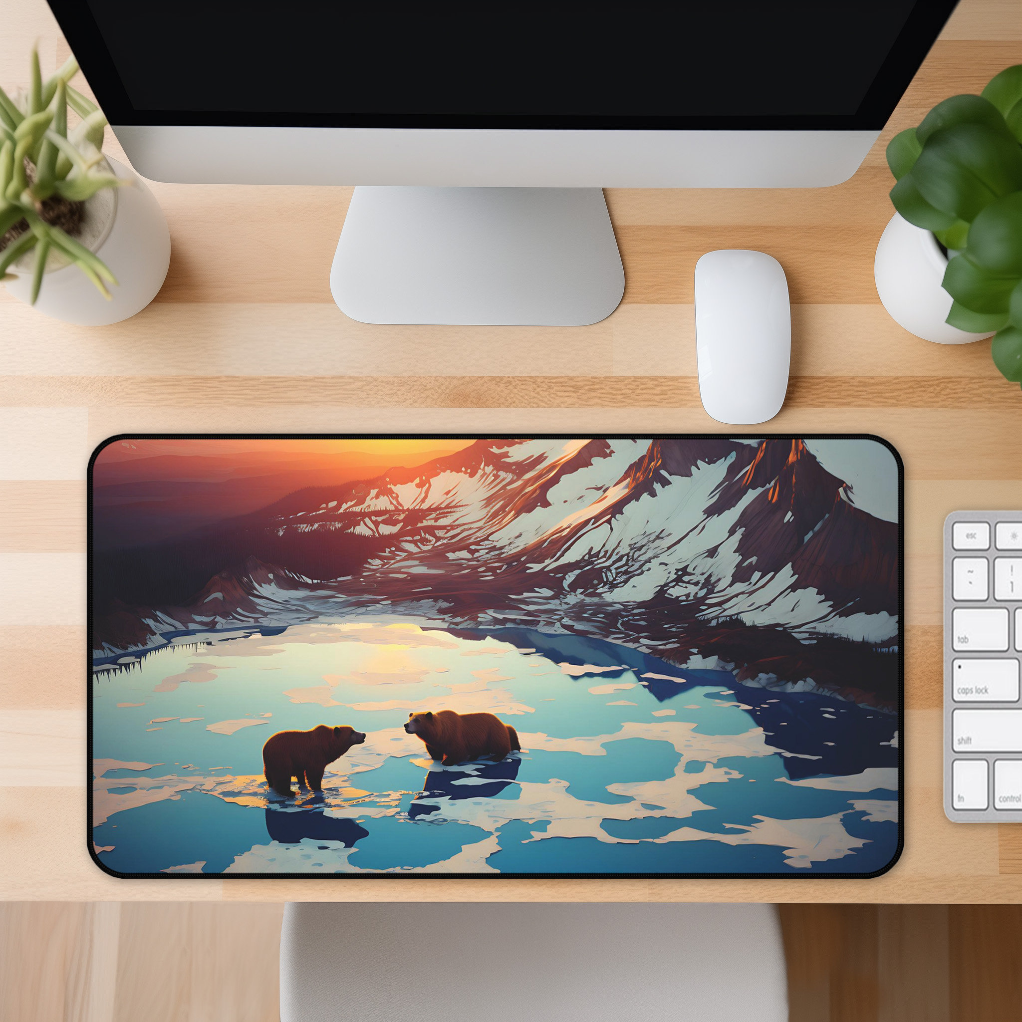 Katmai Mountain Desk Mat National Park Deskmat Alaska Office Decor Bear ...