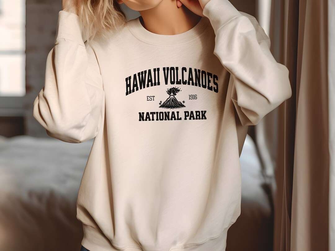 Hawaii Volcanoes National Park Sweatshirt Outdoorsy Long Sleeve Shirt Coastal Nature Beach ...