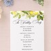 Mediterranean Bridal Shower, Yellow Wedding Program for Wedding, Citrus ...