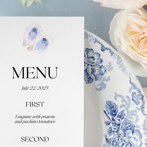 Watercolor Wedding Menu - Etsy
