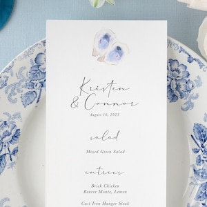 Custom Menu, Watercolor Wedding Menus, Beach Wedding Menu, French Menu ...