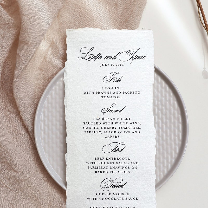 Custom Wedding Menus - Etsy