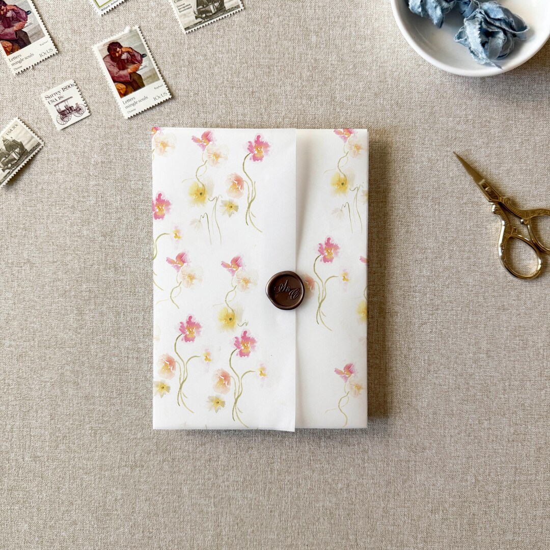 Vellum Floral Page Overlay Invitation Jacket, Vellum Page Overlay ...