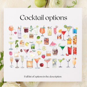 Printed Cocktail Menu Wedding Semi Custom Drink Sign - Etsy